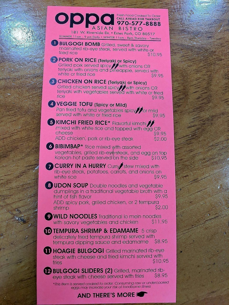 CLOSED: Oppa Asian Bistro - Estes Park Colorado Restaurant - HappyCow