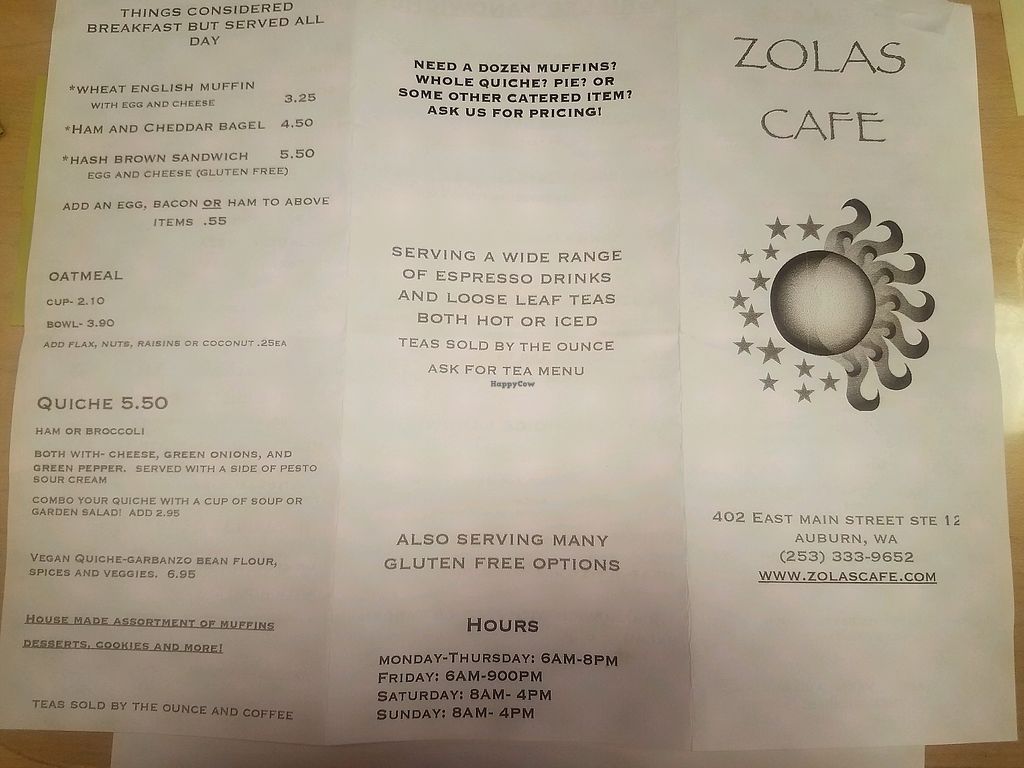 Zola's Cafe - Auburn Washington Restaurant - HappyCow