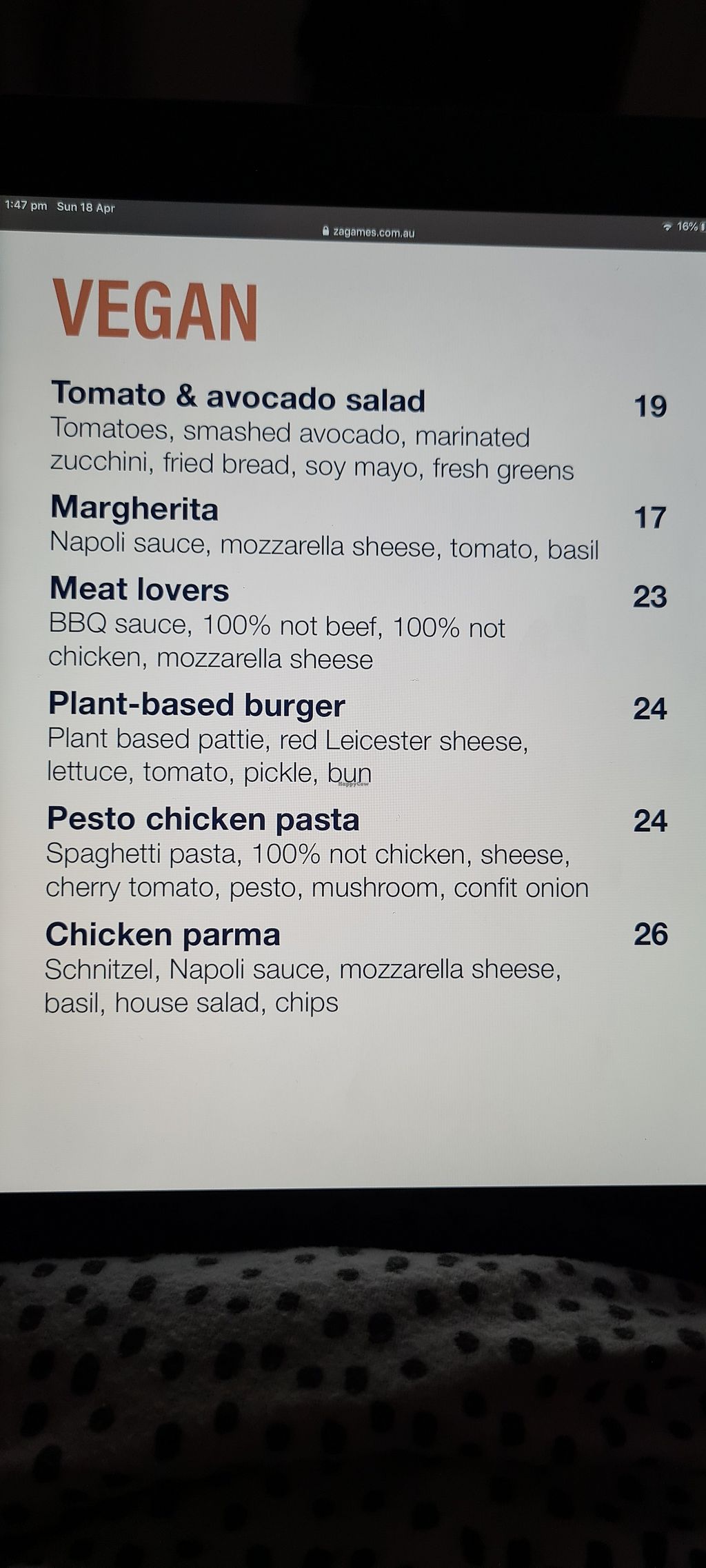 Zagame's - Berwick Victoria Restaurant - HappyCow