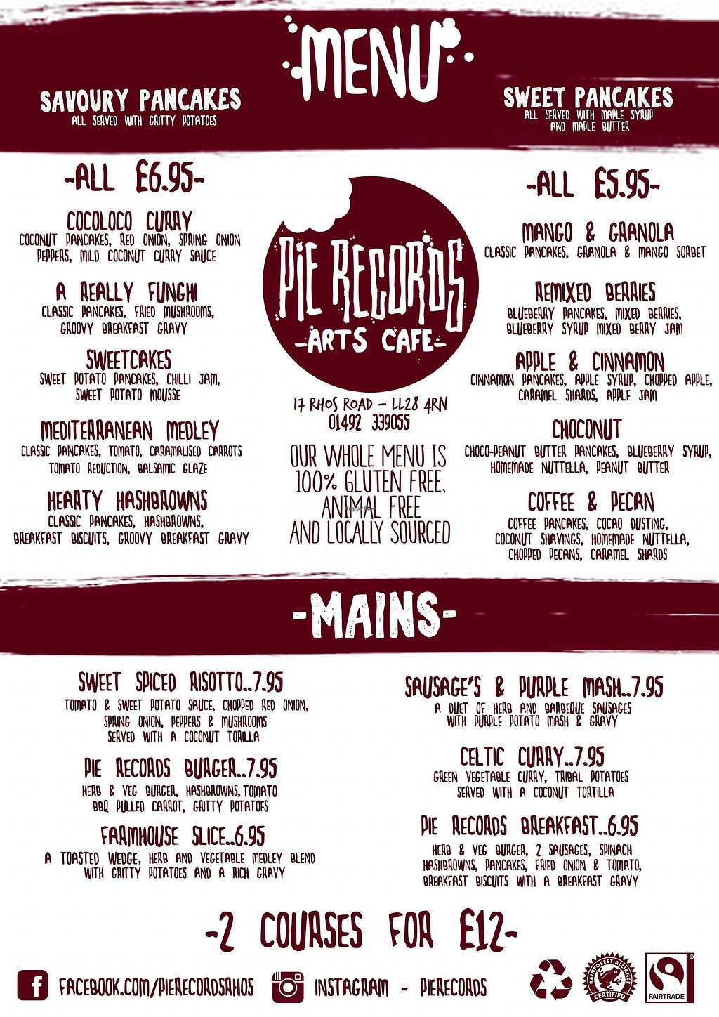 CLOSED: Pie Records Arts Cafe - Rhos-on-sea Restaurant - HappyCow