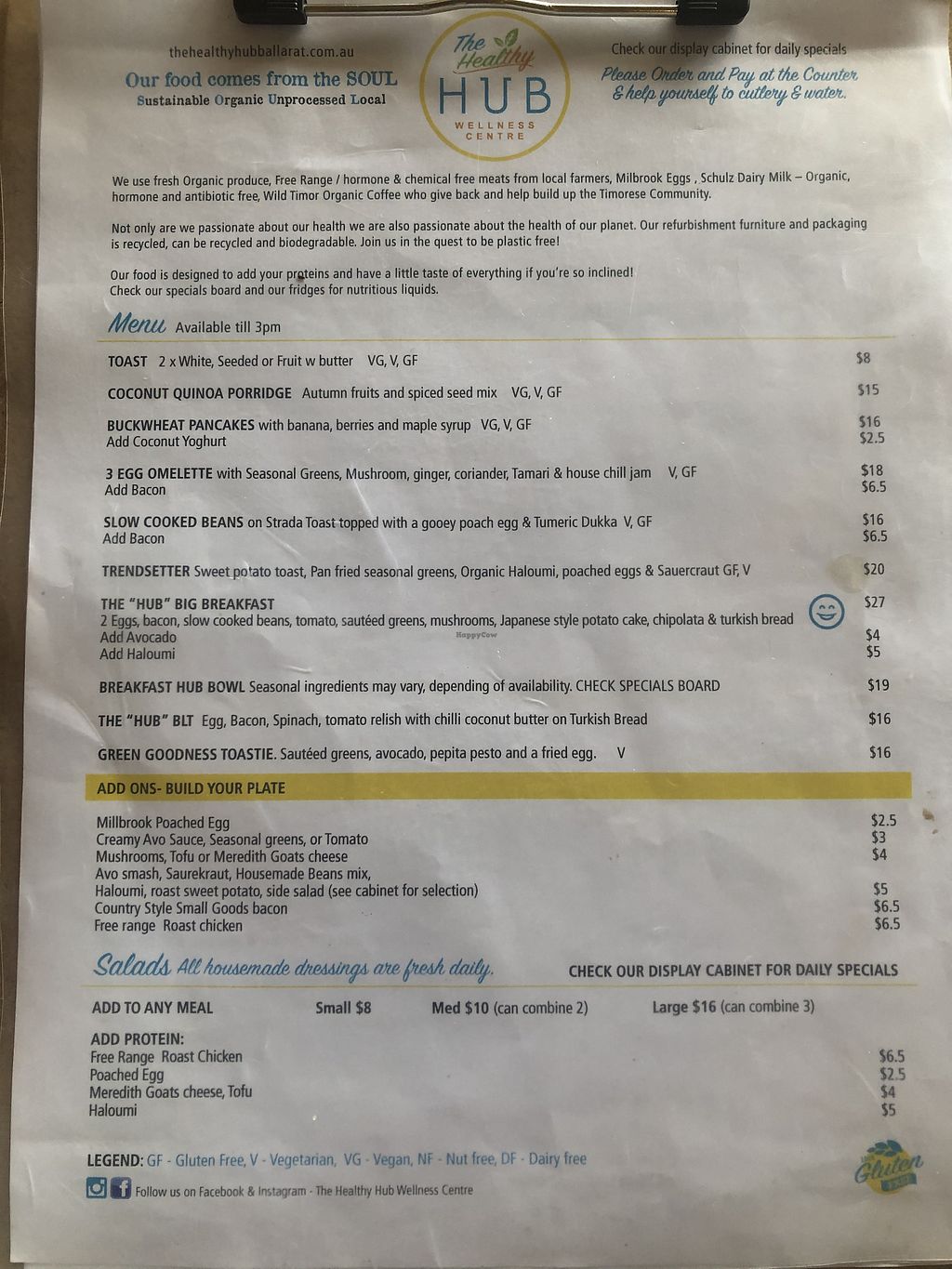 CLOSED: The Healthy Hub - Ballarat Victoria Restaurant - HappyCow