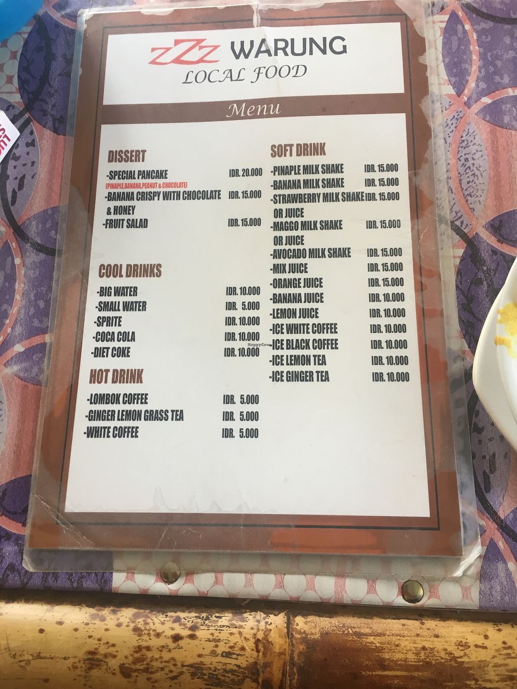 ZZZ Warung Local Food - Gili Air Restaurant - HappyCow