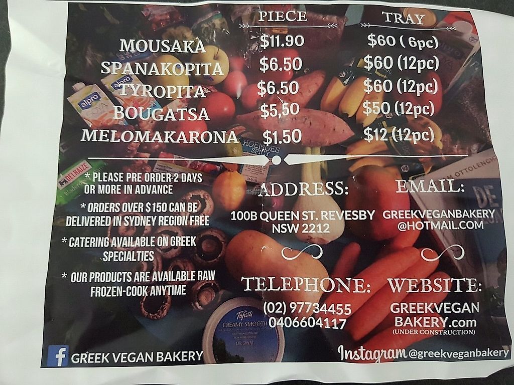CLOSED: Greek Vegan Bakery - Revesby New South Wales Catering - HappyCow