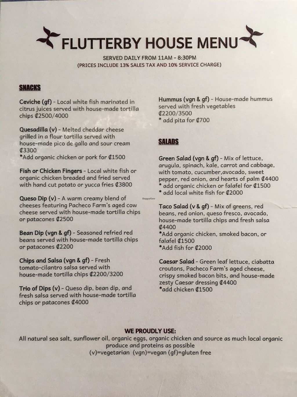 CLOSED: Flutterby House - Uvita Restaurant - HappyCow