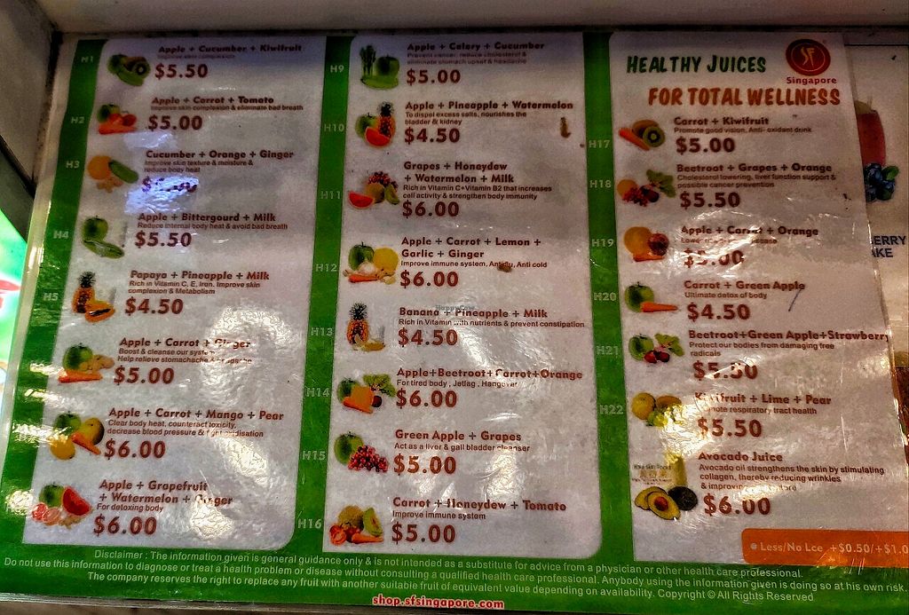 SF Fruits & Juices - Waterway Point - Northeast Singapore Juice Bar ...