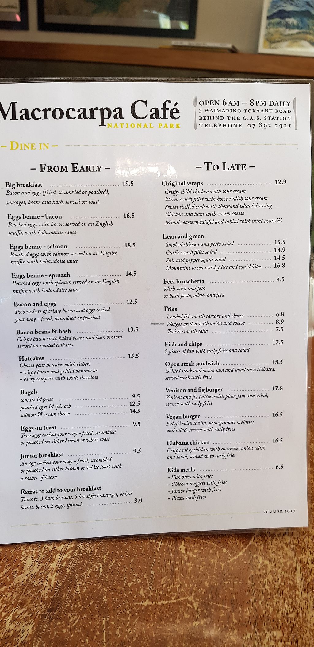 CLOSED: Macrocarpa Cafe - National Park Restaurant - HappyCow