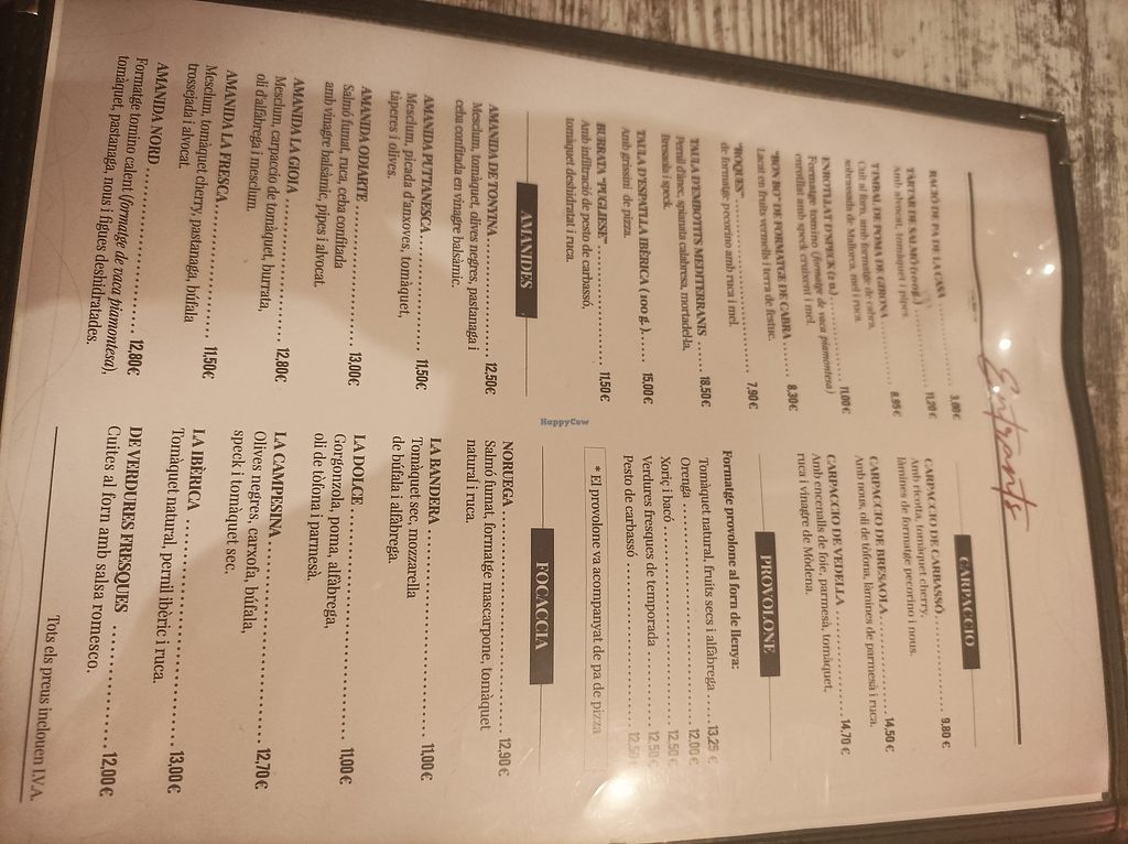 Pulcinella menu store