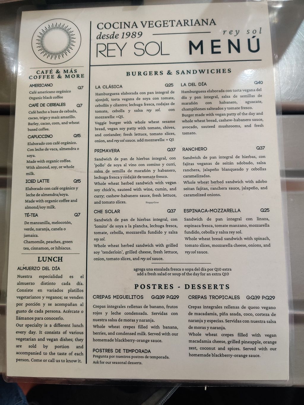 Rey Sol - Guatemala City Restaurant - HappyCow