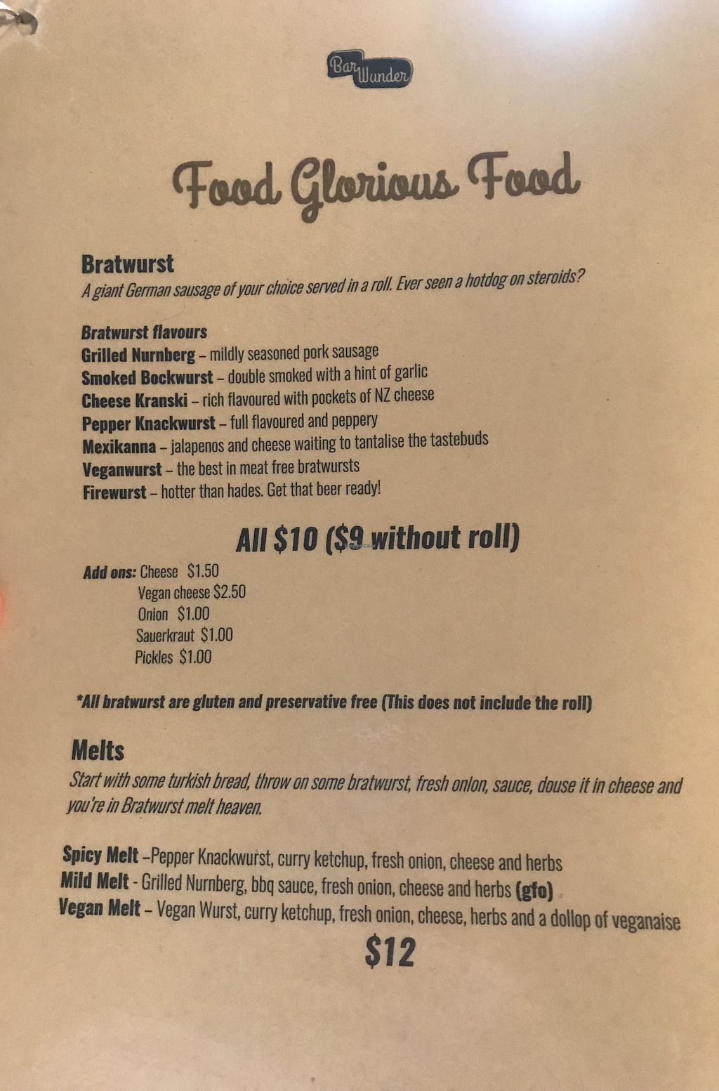 CLOSED: Bar Wunder - Toowoomba Queensland Restaurant - HappyCow