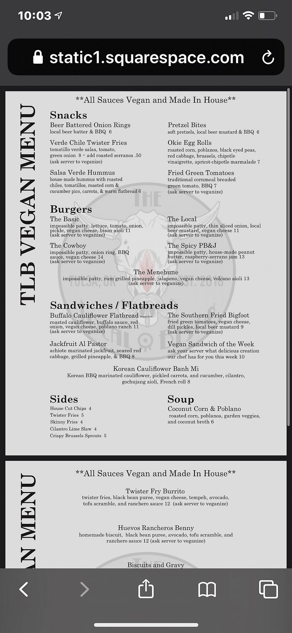 CLOSED: The Local Bison - Tulsa Oklahoma Restaurant - HappyCow