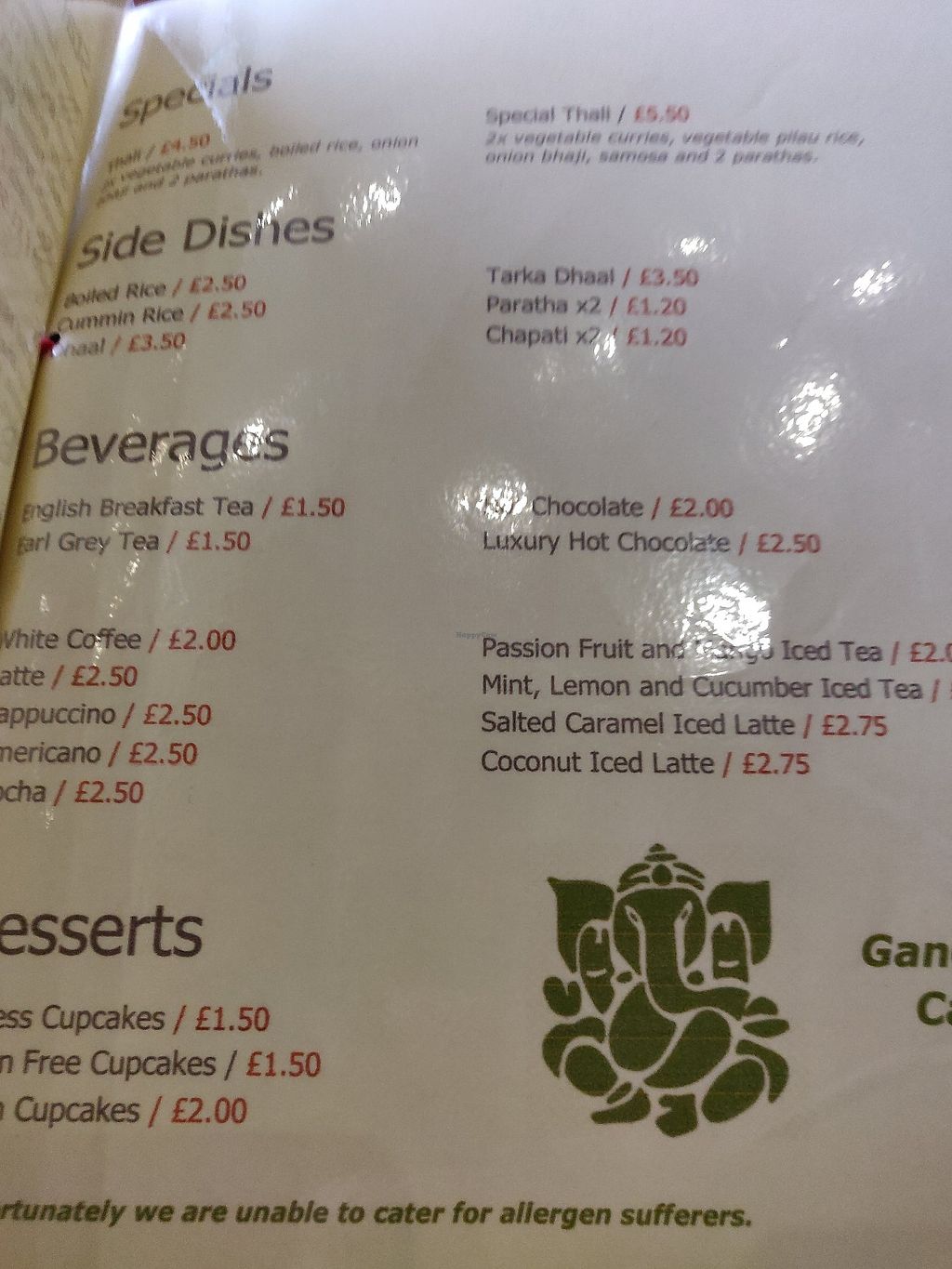 CLOSED: Ganesha Cafe - Accrington Restaurant - HappyCow