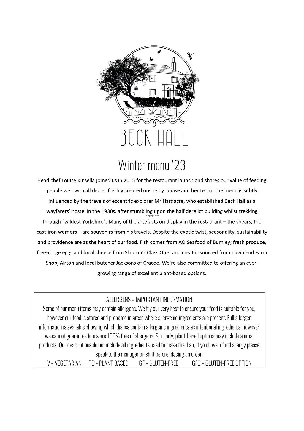 Beck Hall - Malham Restaurant - HappyCow