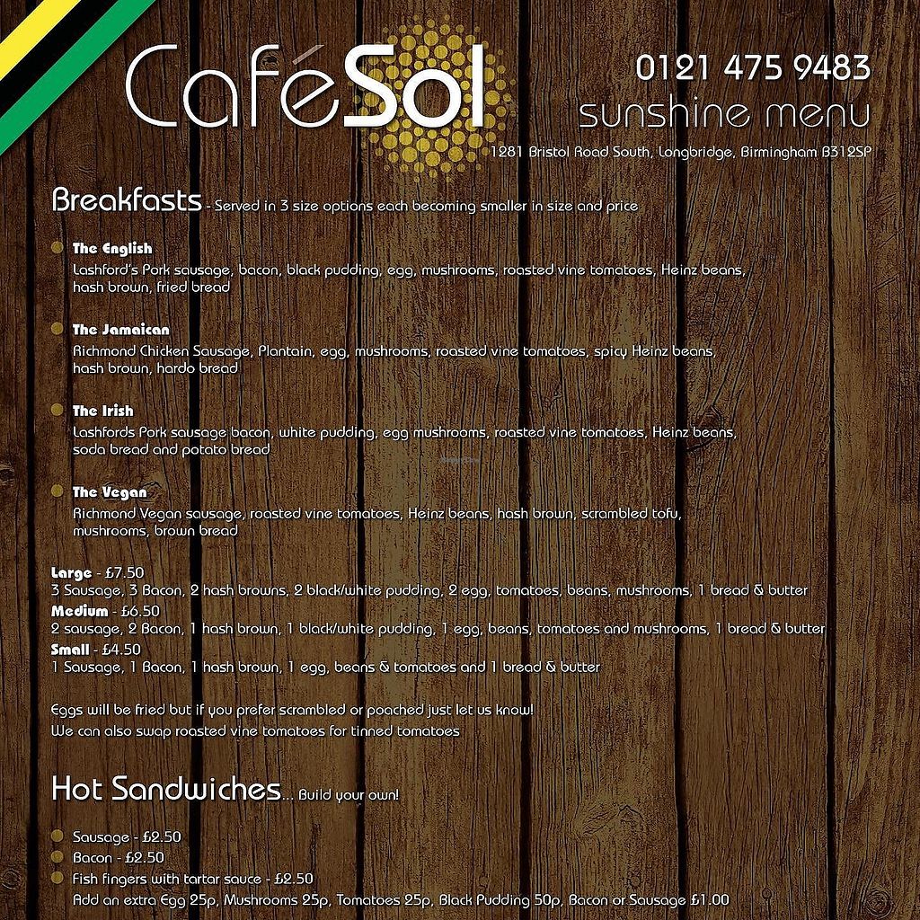 CLOSED: Cafe Sol - Birmingham Restaurant - HappyCow