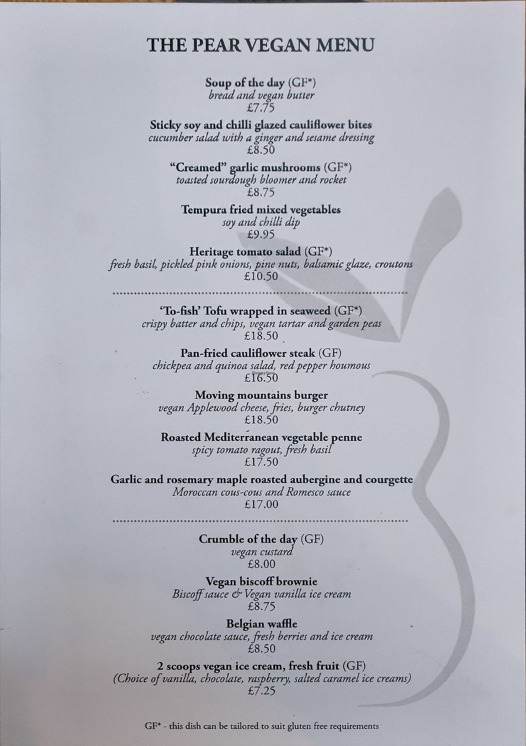 The Pear At Parley - Ferndown Restaurant - HappyCow