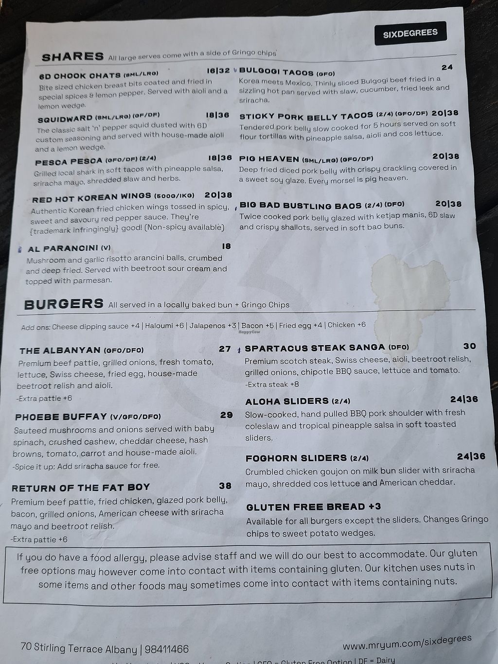 Six Degrees - Albany Western Australia Restaurant - HappyCow