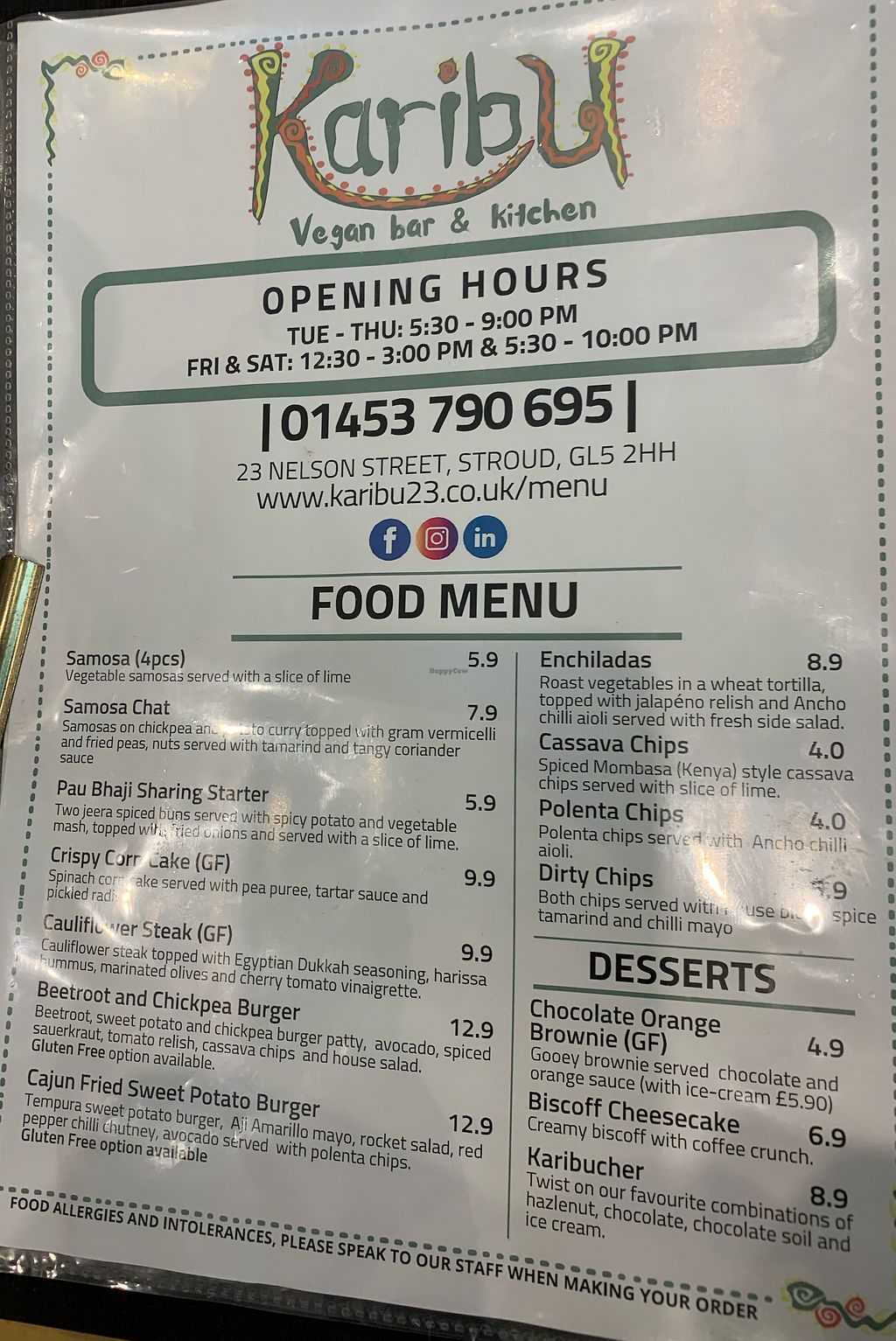 Karibu Vegan Bar & Kitchen - Stroud Restaurant - HappyCow