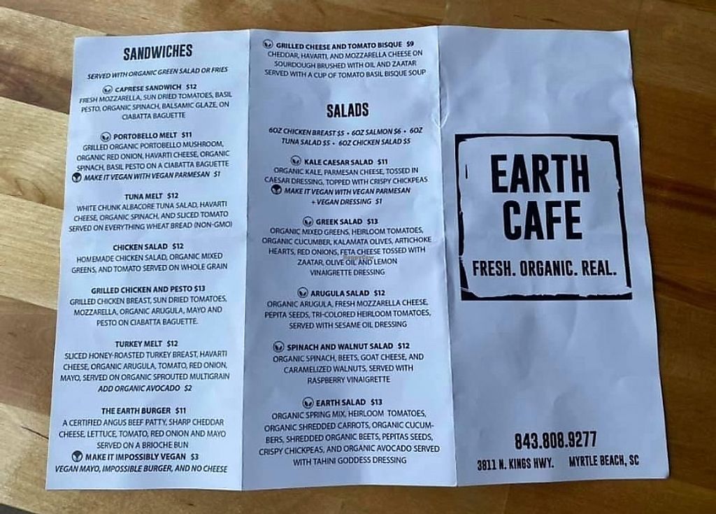Earth Cafe - Myrtle Beach South Carolina Restaurant - HappyCow