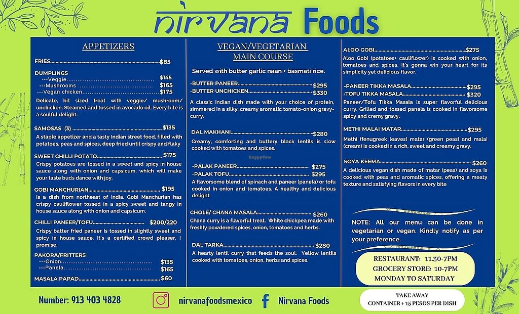 Nirvana Foods Indian Vegan Restaurant and Grocery - Cozumel Veg Store ...