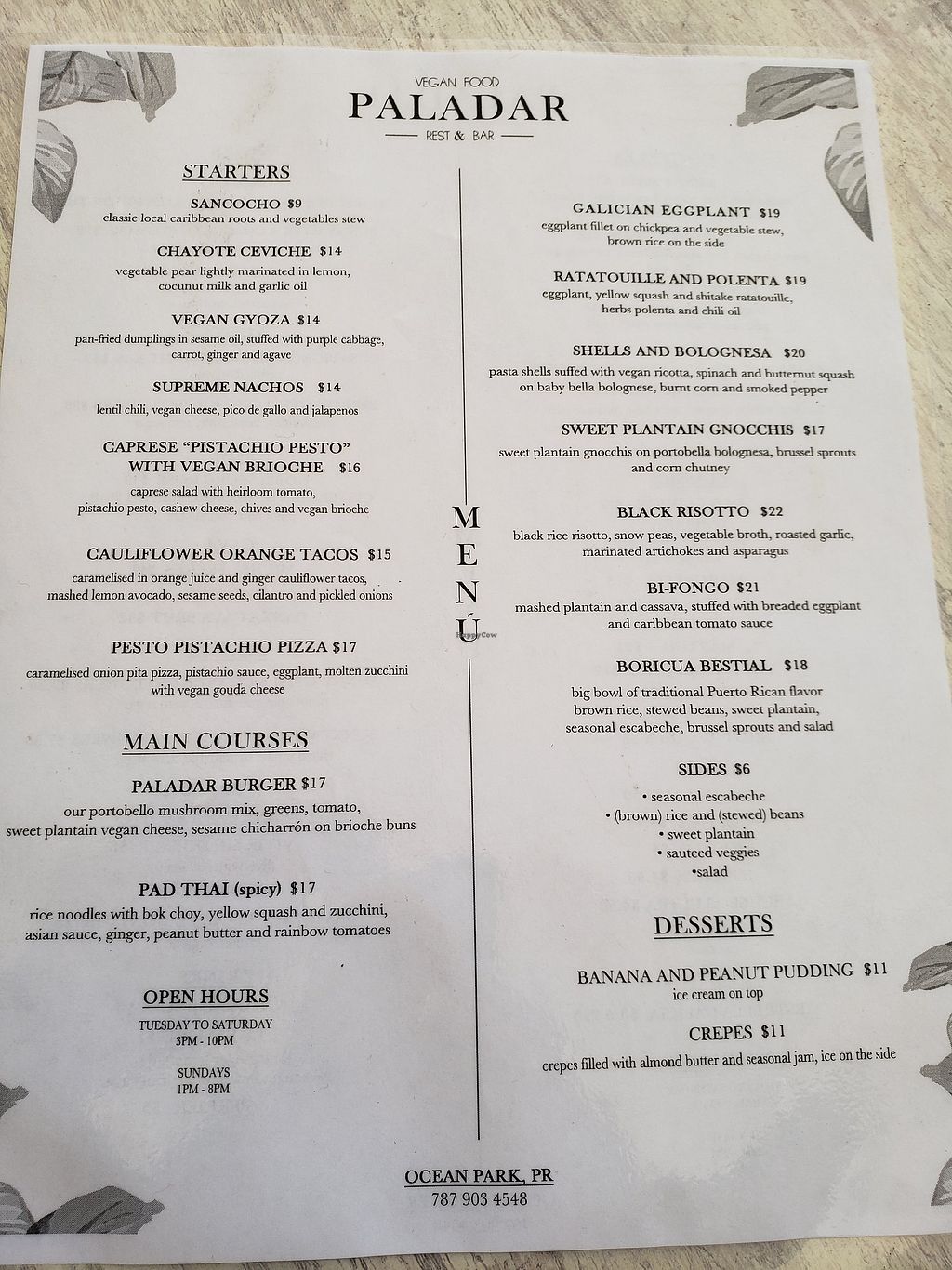 CLOSED: Paladar - Vegan Restaurant And Bar - San Juan Restaurant - HappyCow