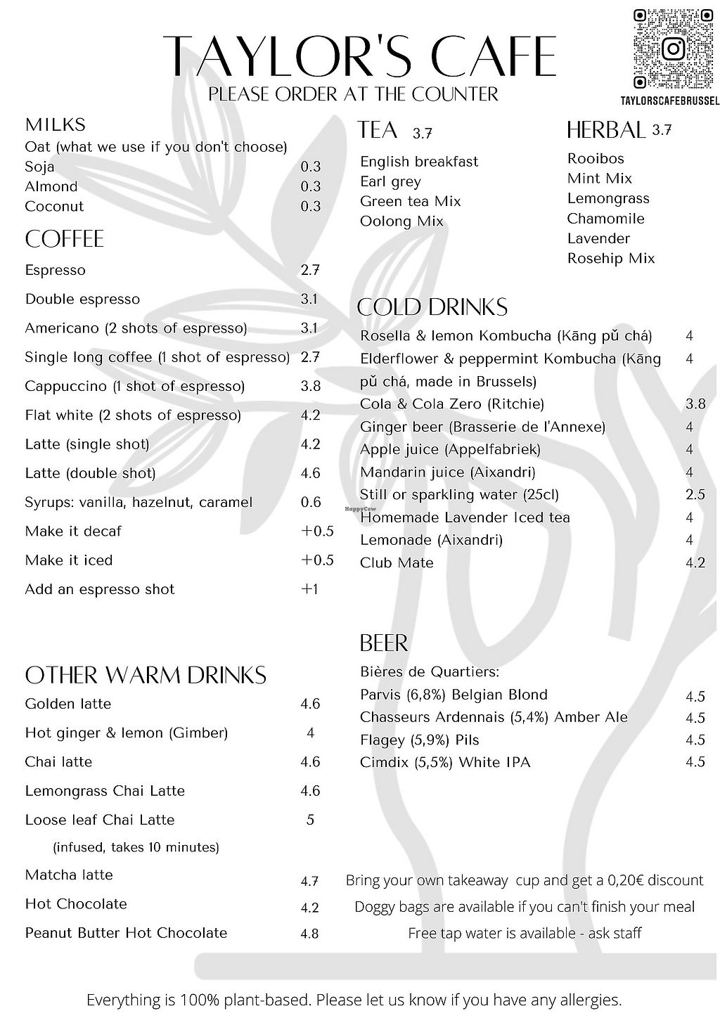 Taylor's Cafe - Brussels Coffee & Tea - HappyCow