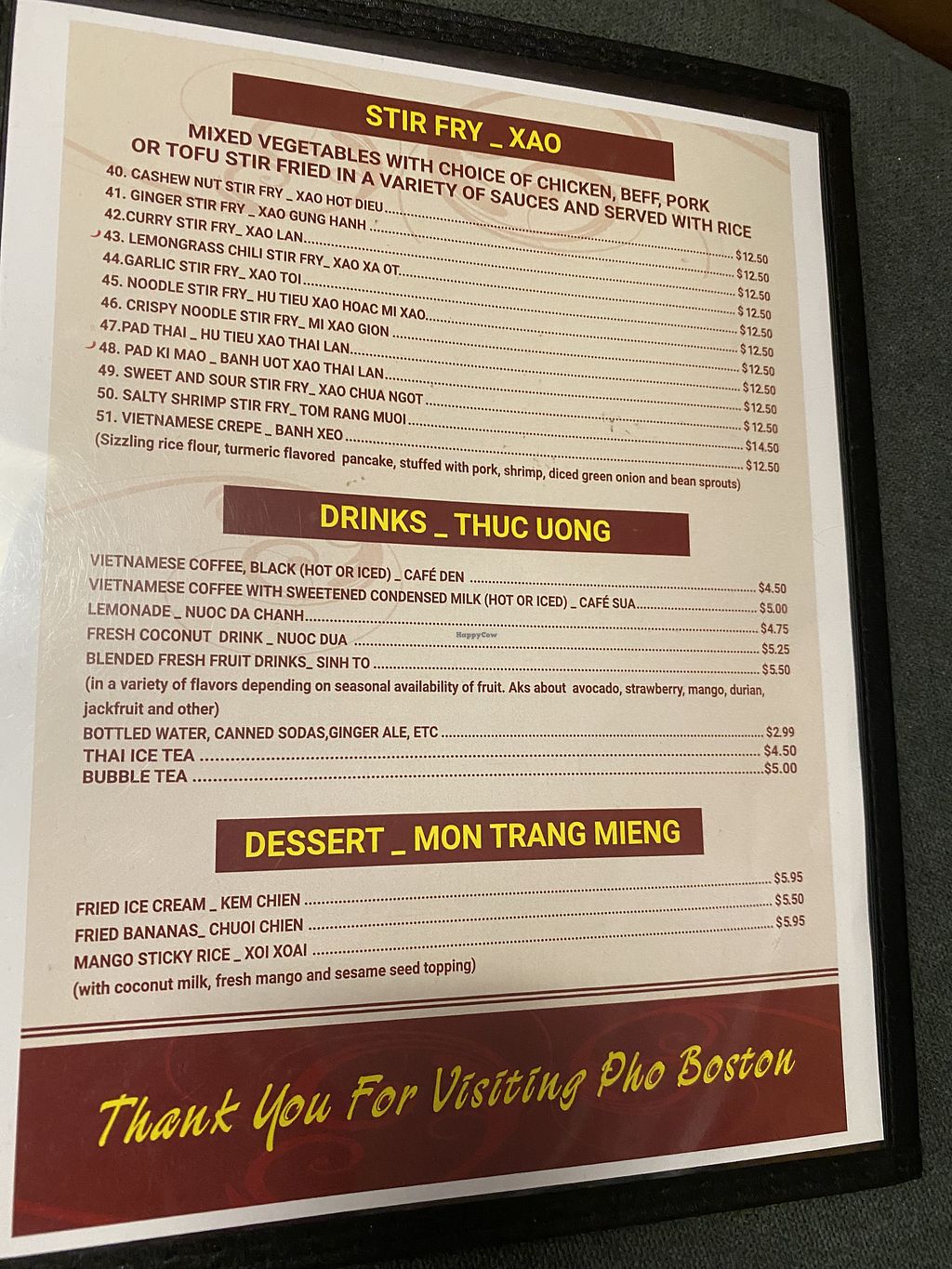 Pho Boston Vietnamese Cuisine - Northampton Massachusetts Restaurant ...