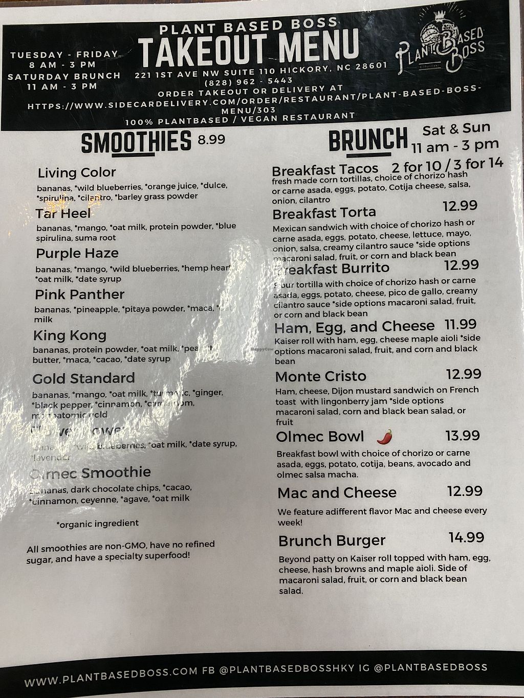 Plant Based Boss - Hickory North Carolina Restaurant - HappyCow