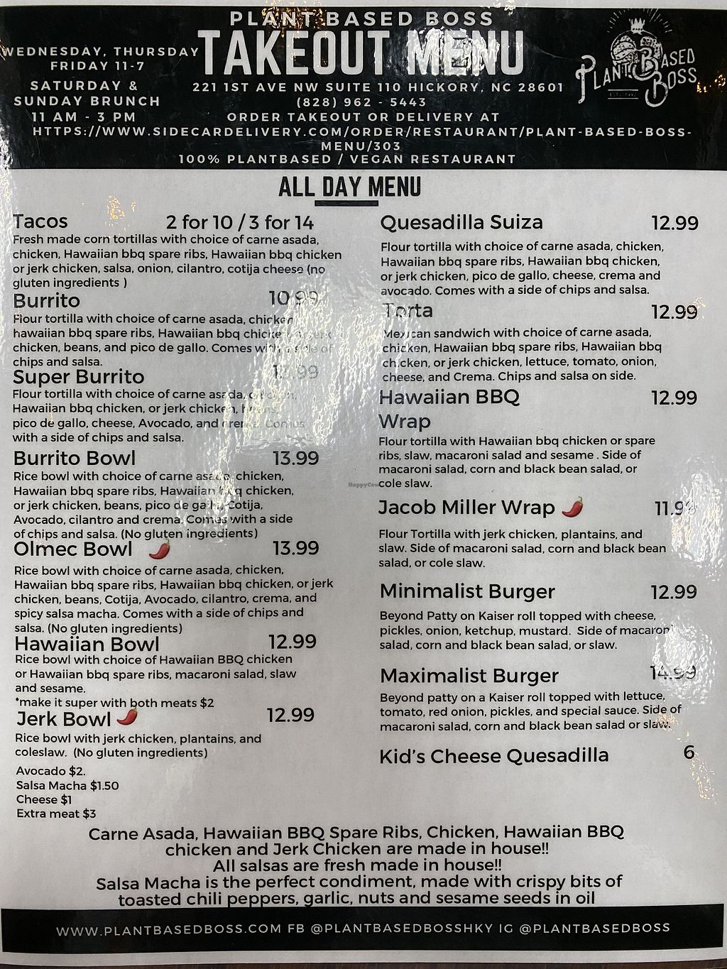 Plant Based Boss - Hickory North Carolina Restaurant - HappyCow