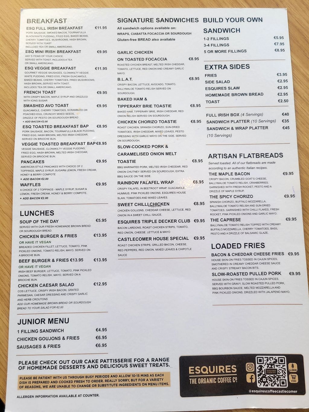 Esquires - Castlecomer Restaurant - HappyCow