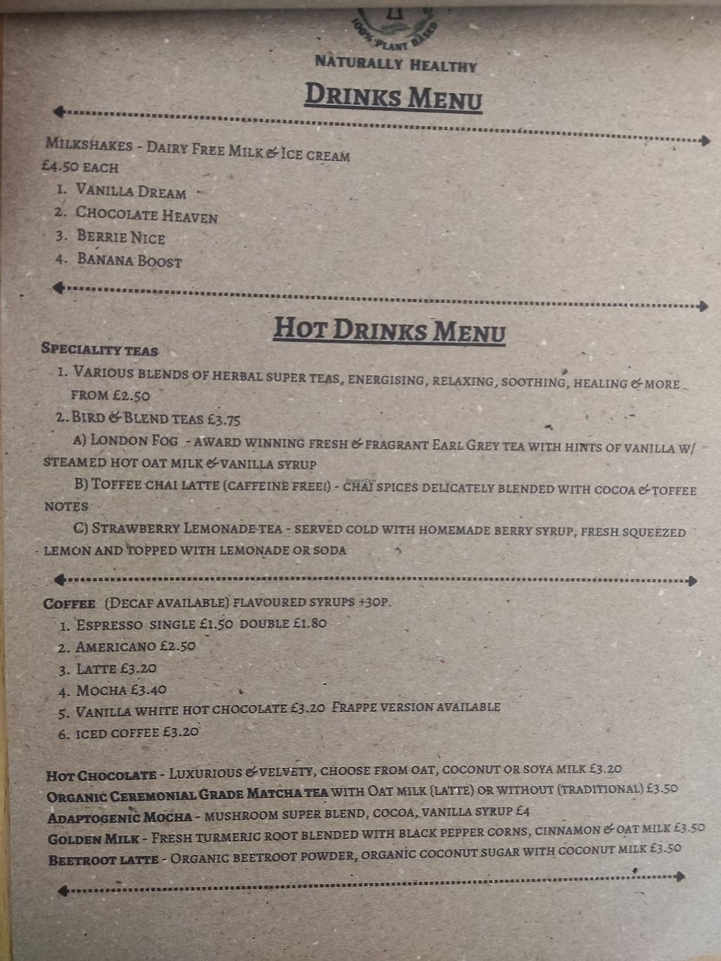 Thrive - Glossop Juice Bar - HappyCow