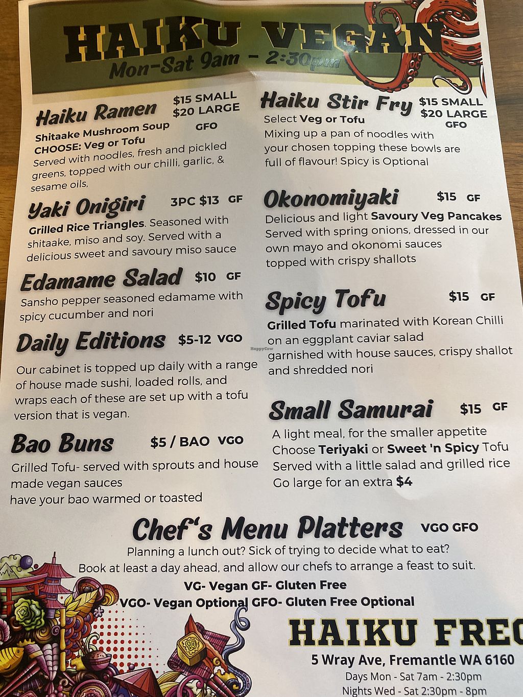 CLOSED: HAIKU FREO - Fremantle Western Australia Restaurant - HappyCow