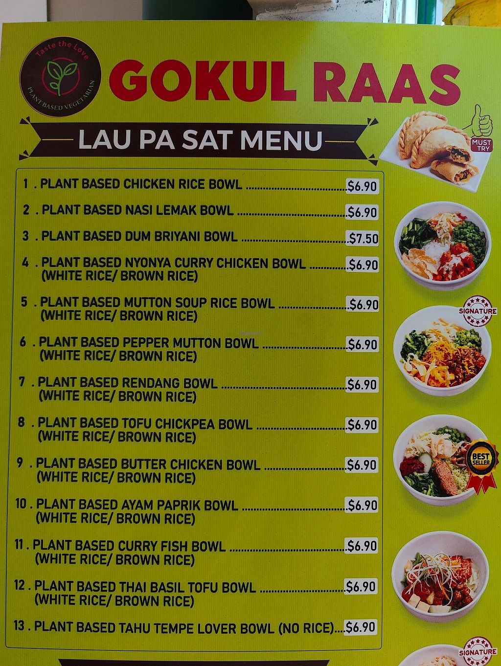 Gokul Raas Vegetarian - Lau Pa Sat - Central Singapore Restaurant ...