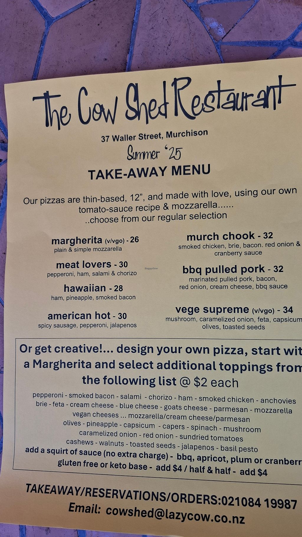 The Cow Shed - Murchison Restaurant - HappyCow