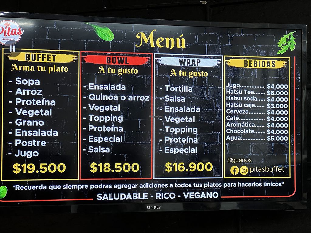 Pita's Buffet - Medellin Restaurant - HappyCow