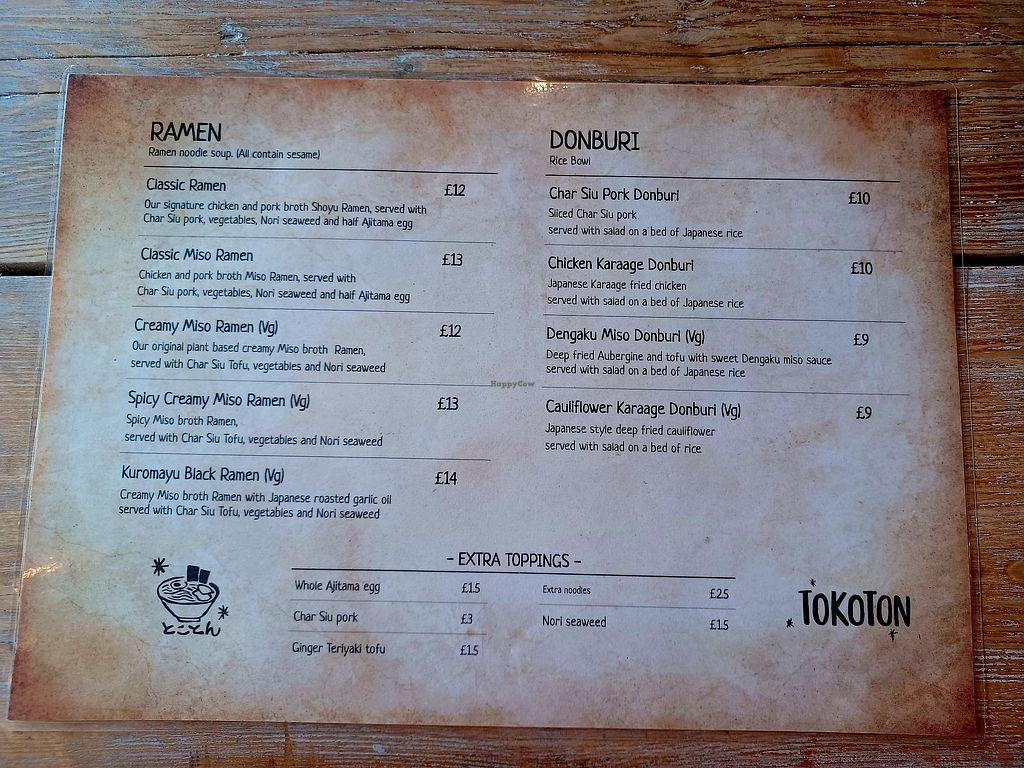 Tokoton Ramen - South East London Restaurant - HappyCow