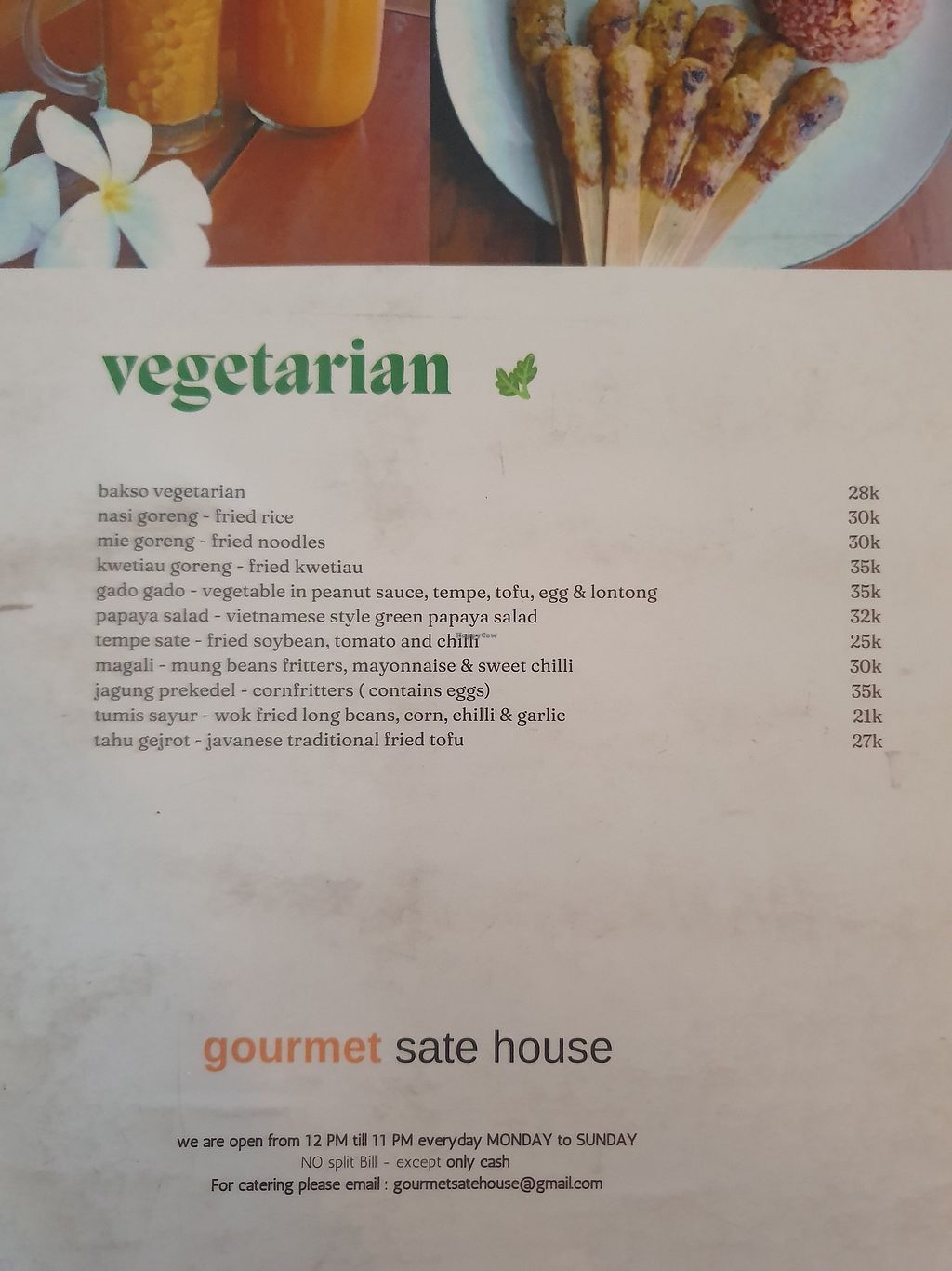 Gourmet Sate House - Kuta Bali Restaurant - HappyCow