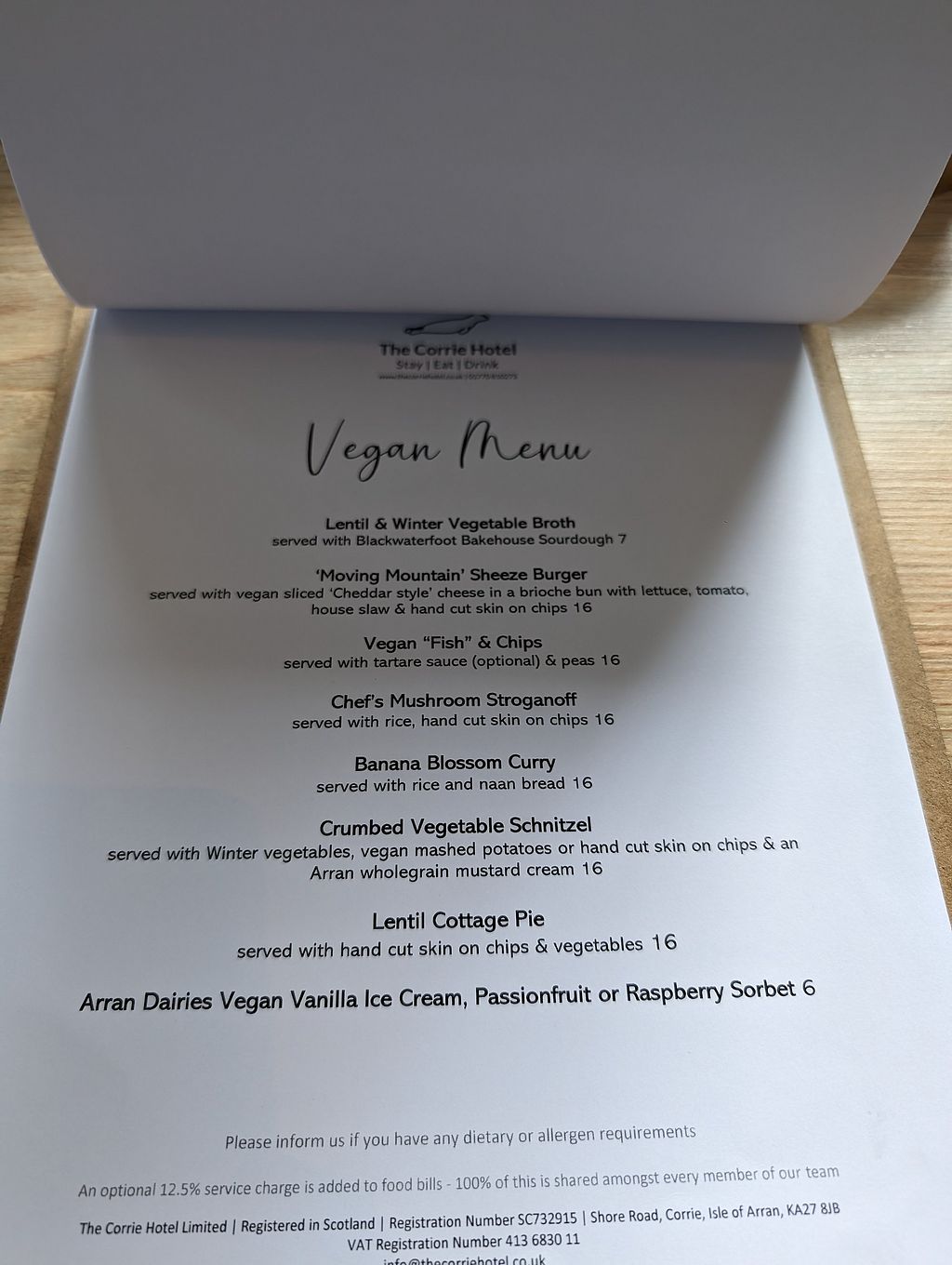 The Corrie Hotel - Isle Of Arran Restaurant - HappyCow