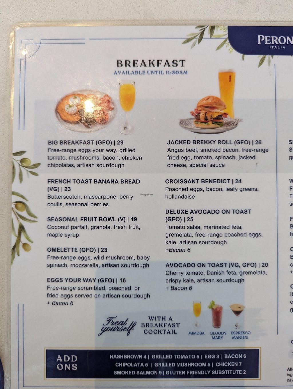 SYD - Peroni Bar - T1 - Mascot New South Wales Restaurant - HappyCow