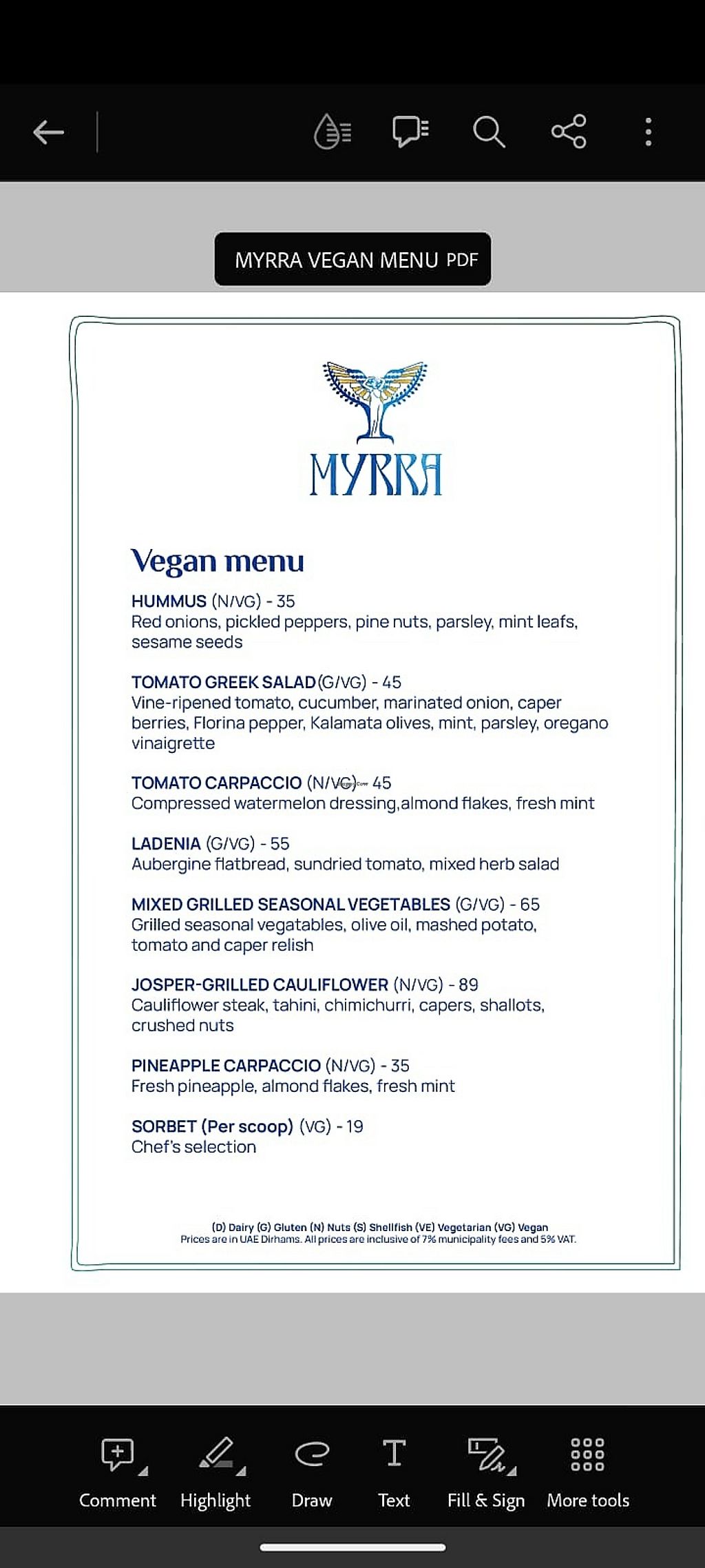 Myrra Restaurant - Dubai Restaurant - HappyCow