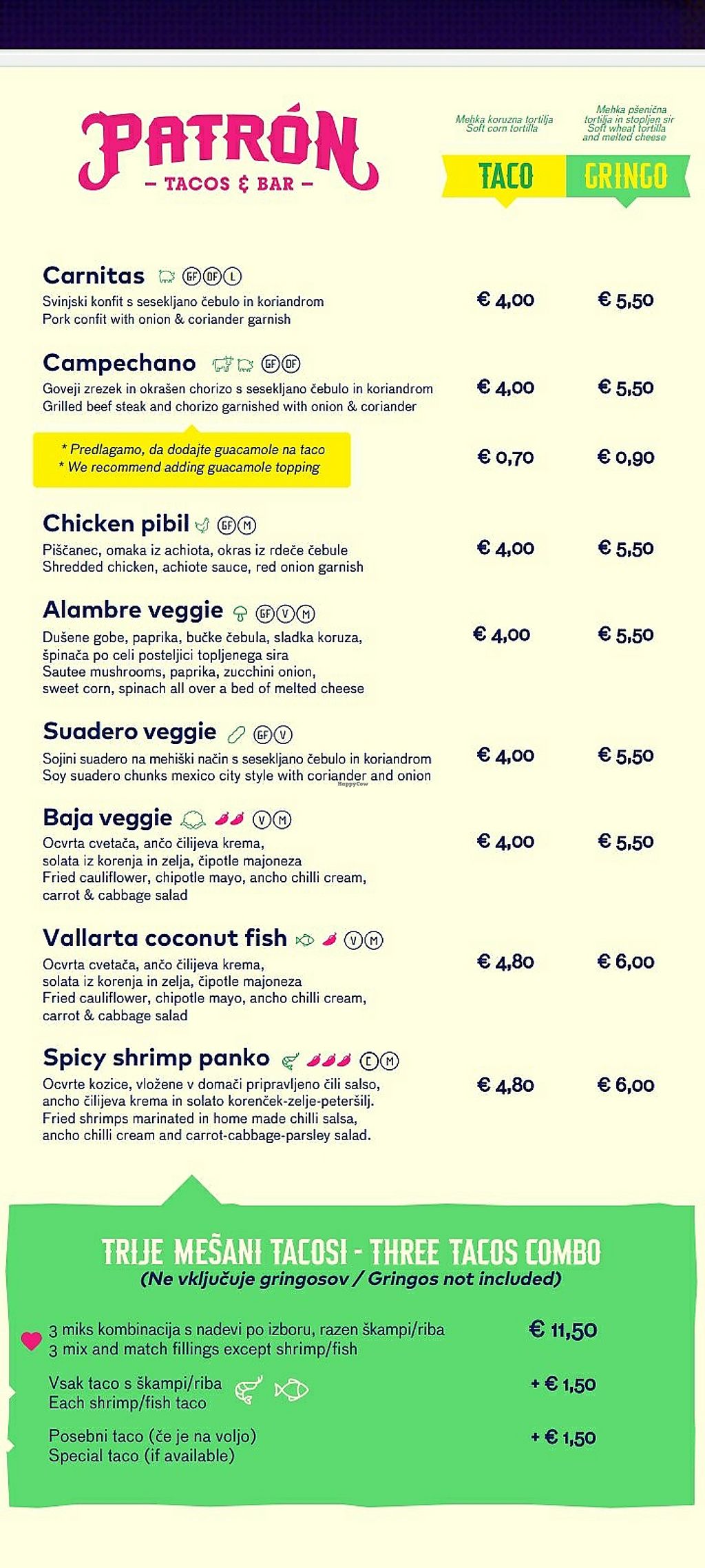 Patrón Tacos & Bar - Ljubljana Restaurant - HappyCow