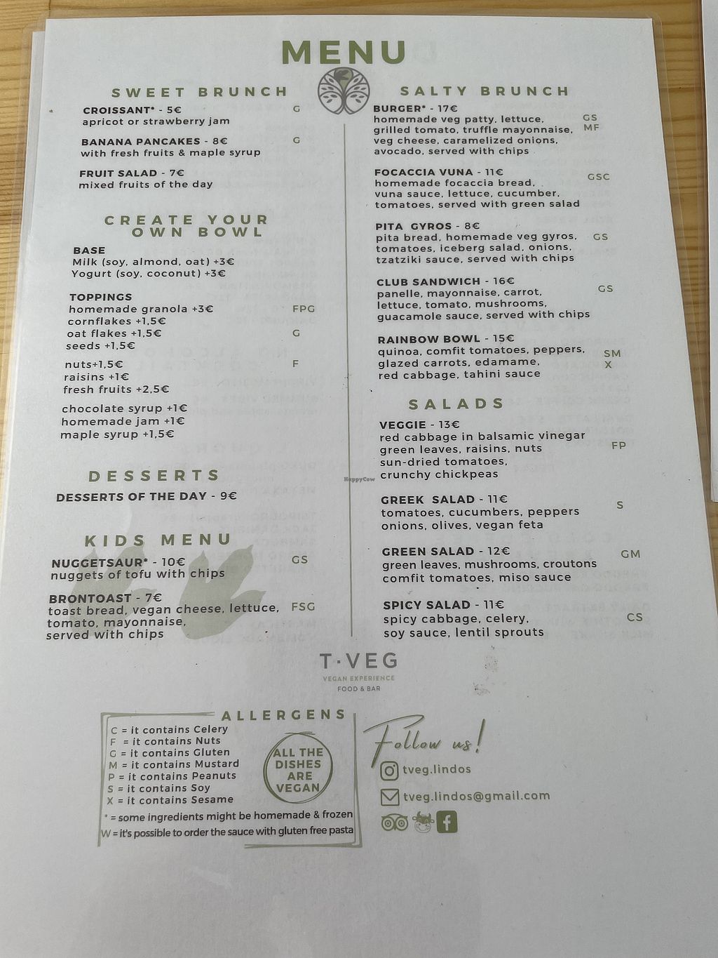 T Veg - Rhodes Restaurant - HappyCow