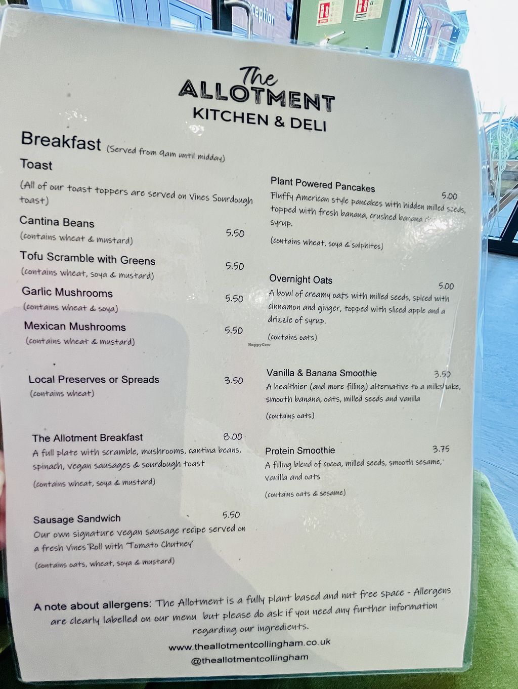 CLOSED: The Allotment Kitchen and Deli - Collingham Restaurant - HappyCow