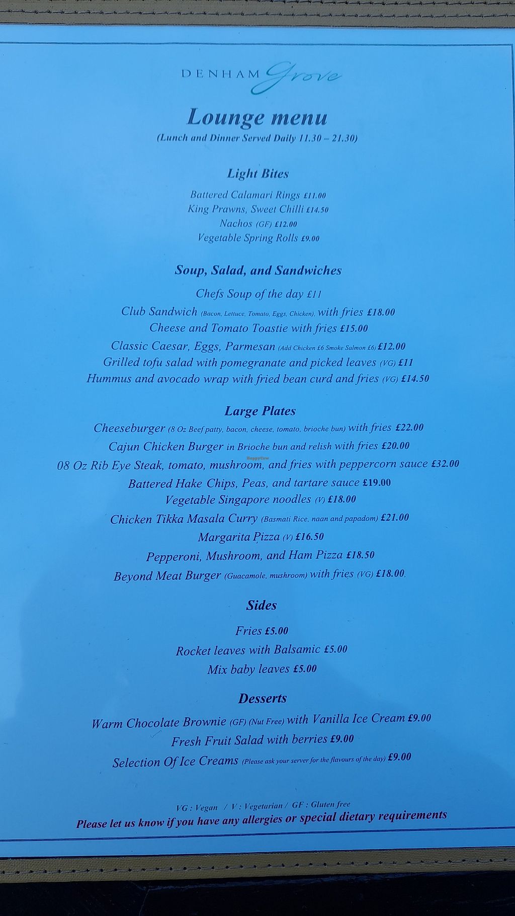 Denham Grove Hotel - Uxbridge Restaurant - HappyCow