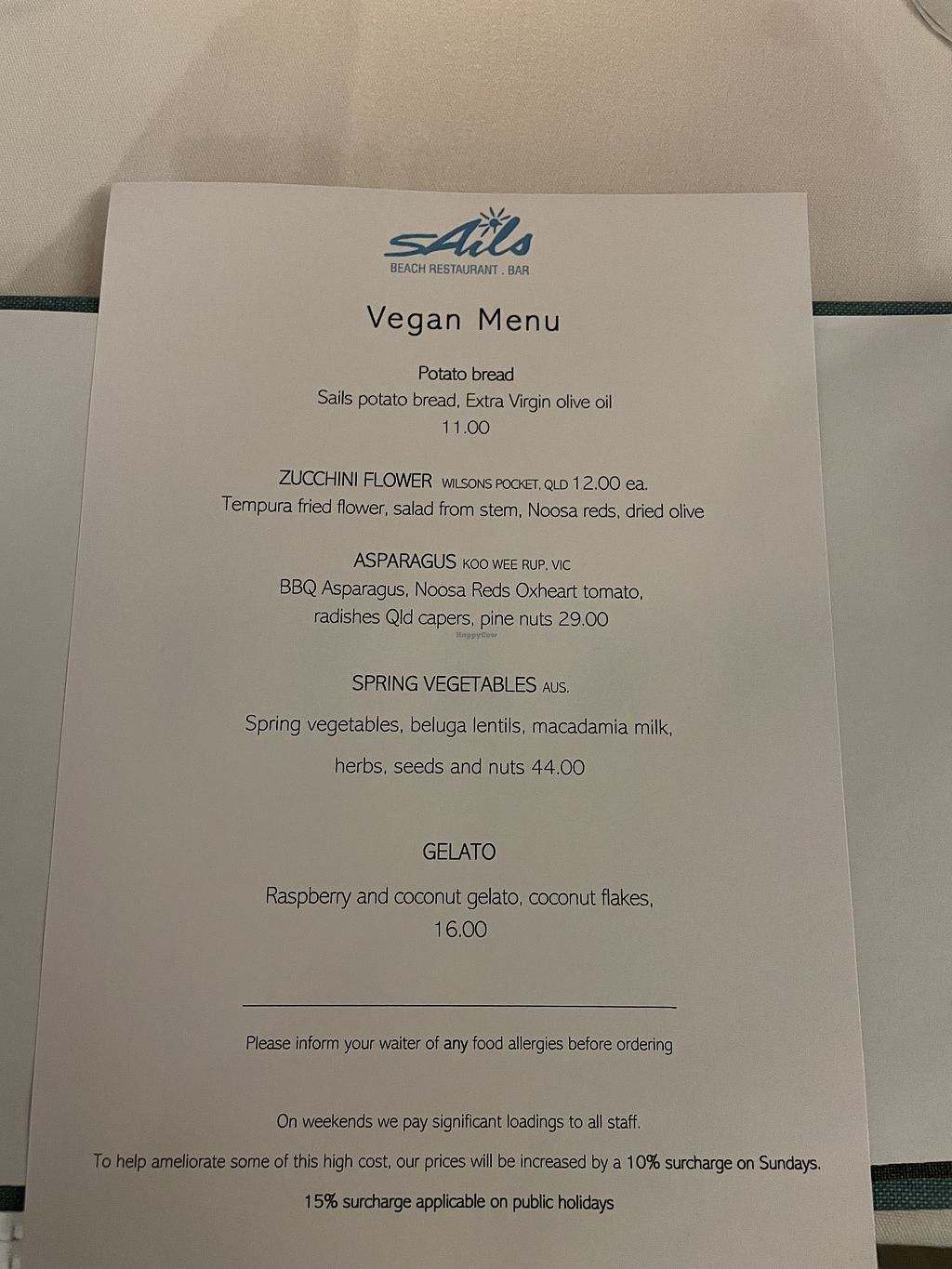 Sails Restaurant Noosa - Noosa Heads Queensland Restaurant - HappyCow