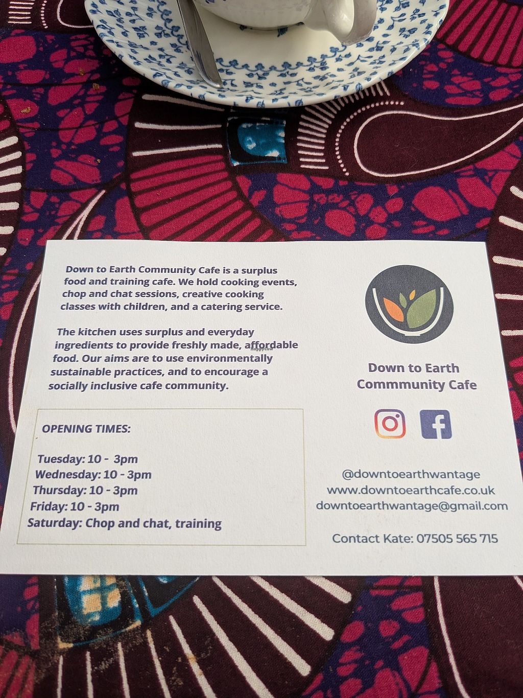 Down to Earth Community Cafe - Wantage Restaurant - HappyCow