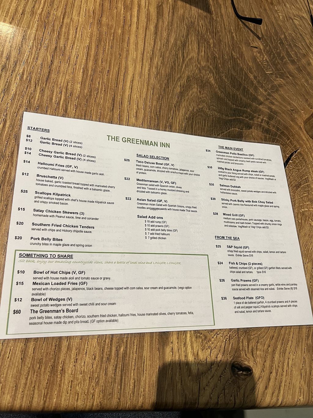 The Greenman Inn - Ashbourne South Australia Restaurant - HappyCow