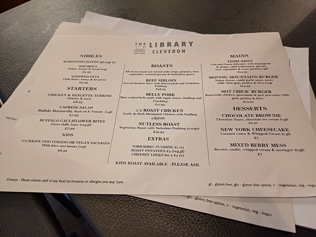 The Library - Clevedon Restaurant - HappyCow