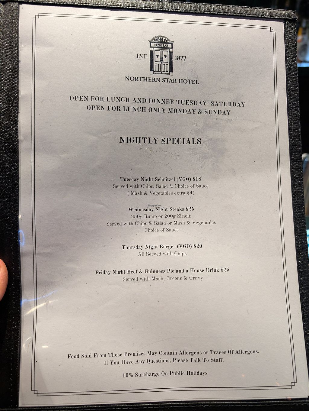 Northern Star Hotel - Hamilton New South Wales Restaurant - HappyCow