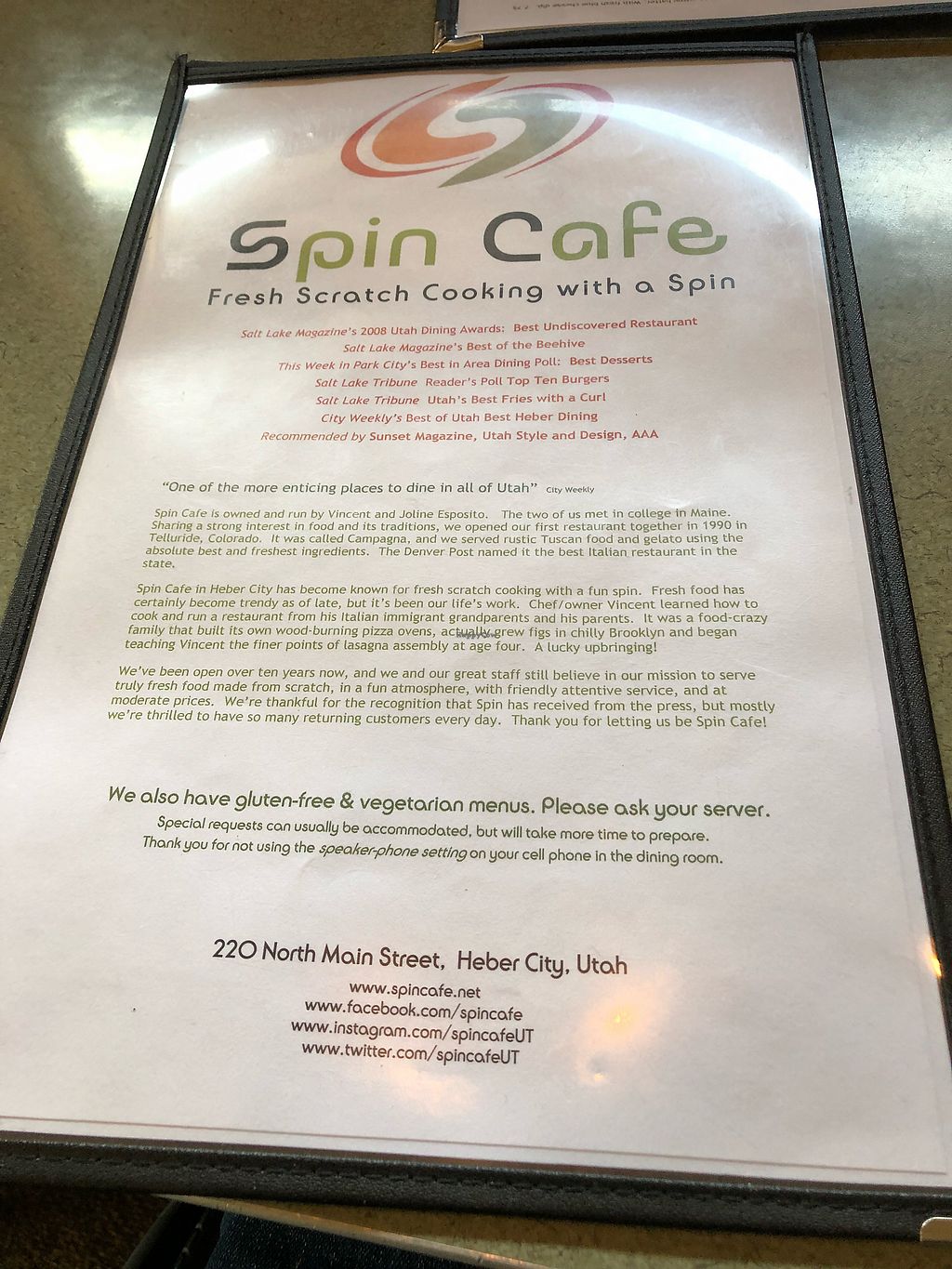 CLOSED: Spin Cafe - Heber City Utah Restaurant - HappyCow