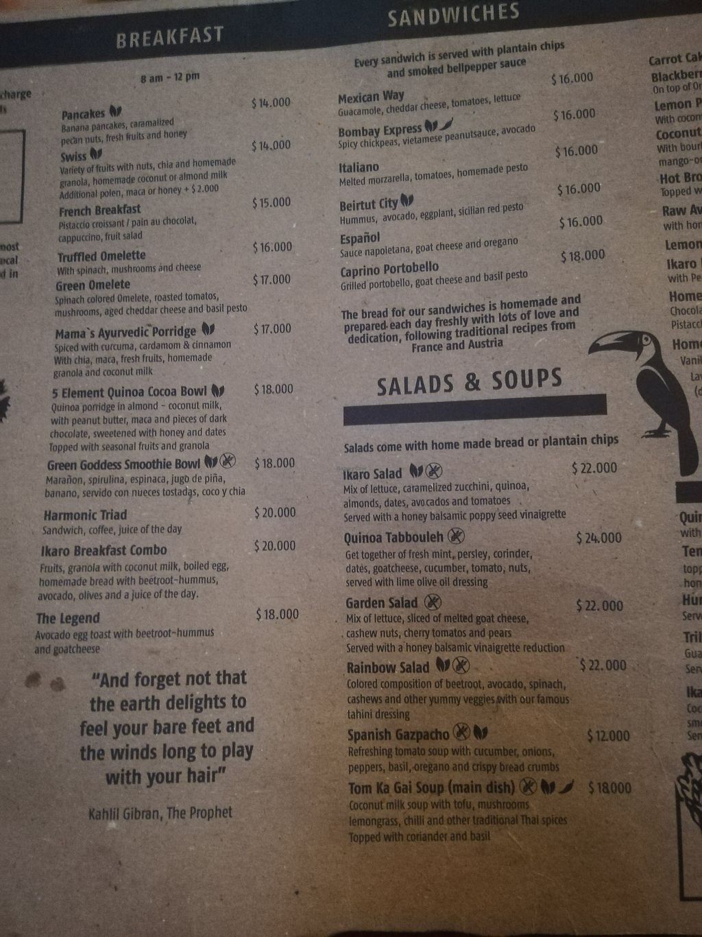 Ikaro Cafe - Santa Marta Restaurant - HappyCow