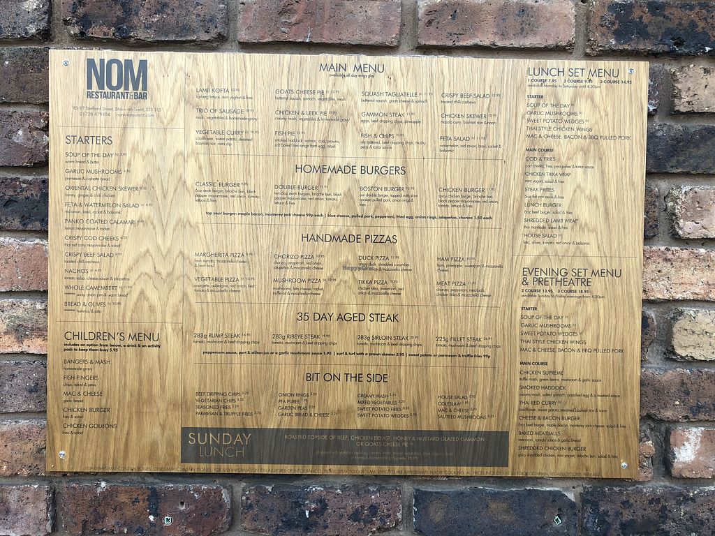 CLOSED: NOM - Stoke On Trent Restaurant - HappyCow